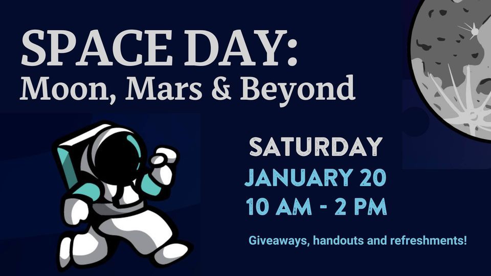 Space Day: Moon, Mars & Beyond, Hudson Area Library, January 20 2024 | AllEvents.in