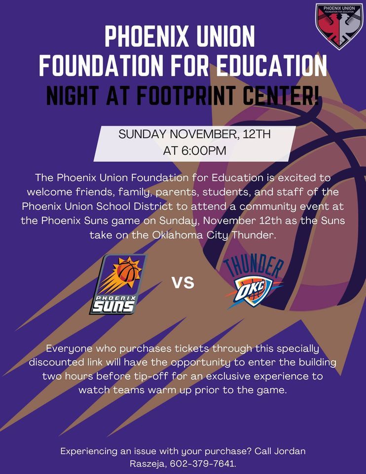 Night at Footprint Center with Phoenix Union Foundation for Education ...