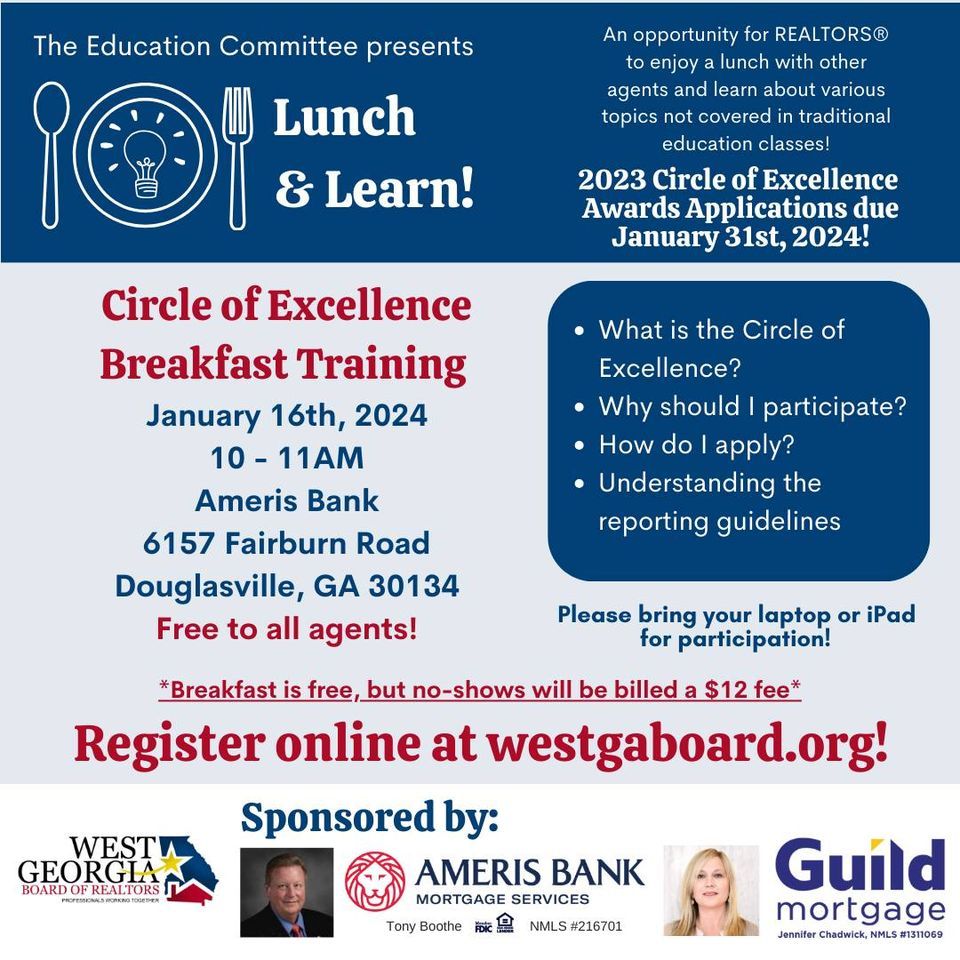Lunch & Learn: Circle of Excellence Breakfast Training, Ameris Bank ...