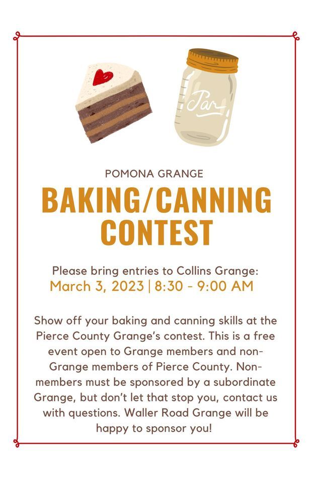Pierce County Pomona Grange Baking & Canning Contest, Collins Grange ...
