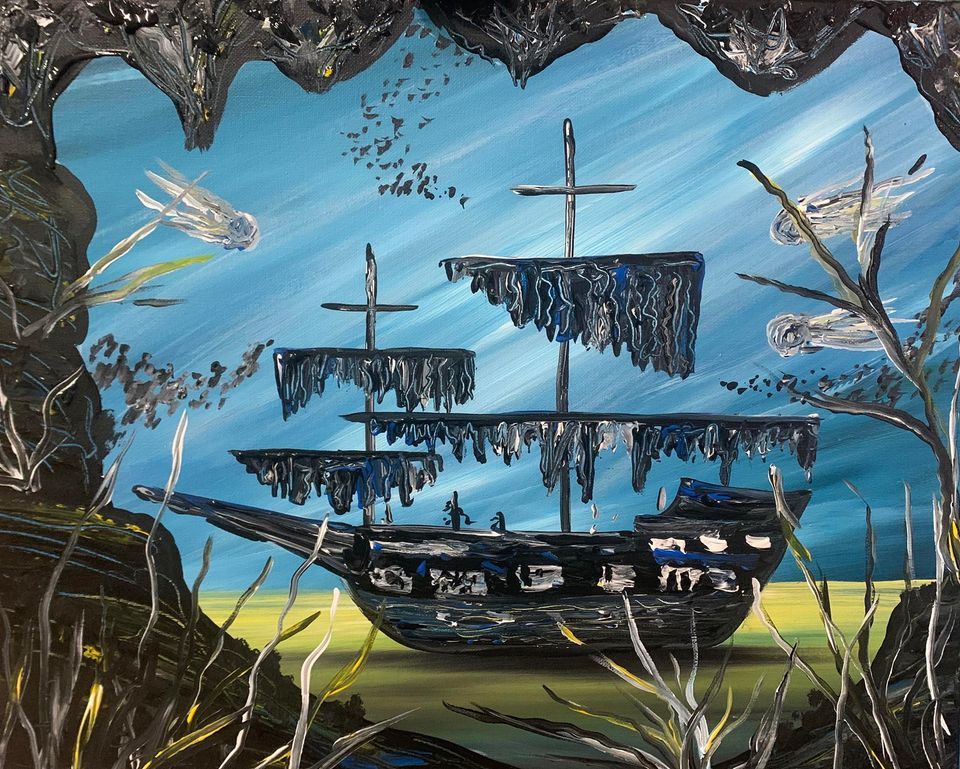 Beyond The Spectrum Pirate Ship Acrylic Painting with Stephen Whitman ...