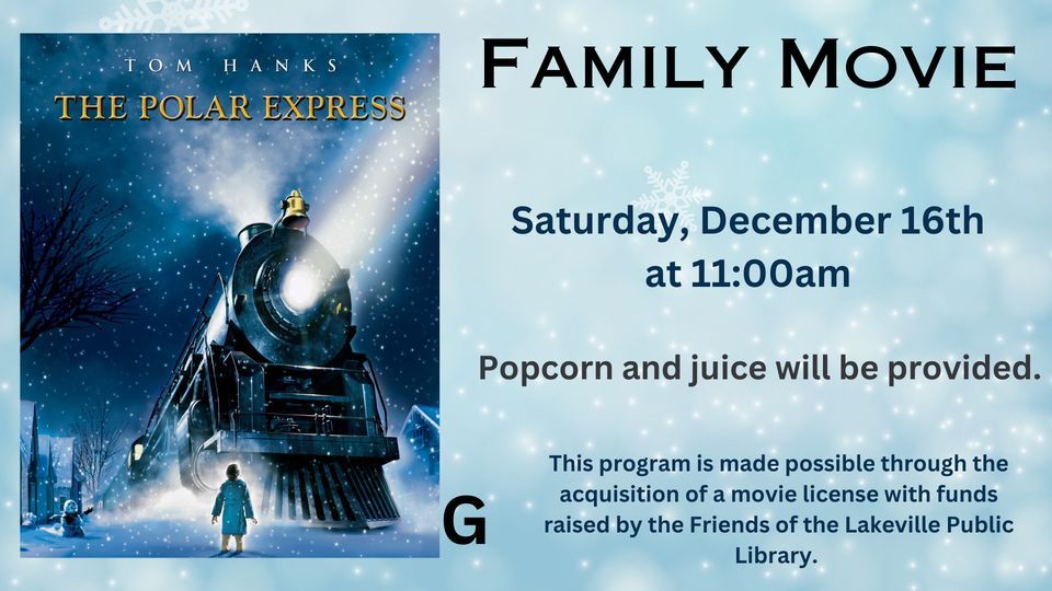 Family Movie: The Polar Express, Youth Services at The Lakeville Public ...
