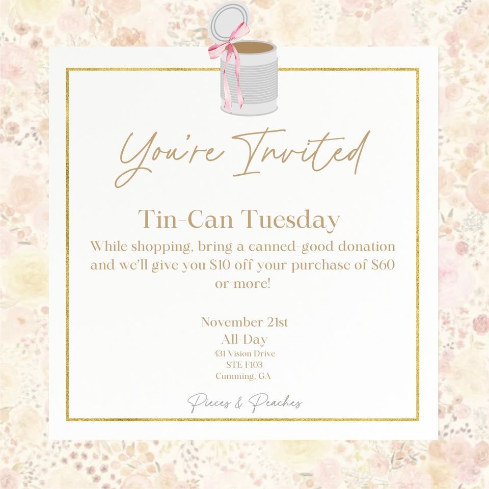 Tin-Can Tuesday, Pieces and Peaches, 21 November 2023 | AllEvents.in