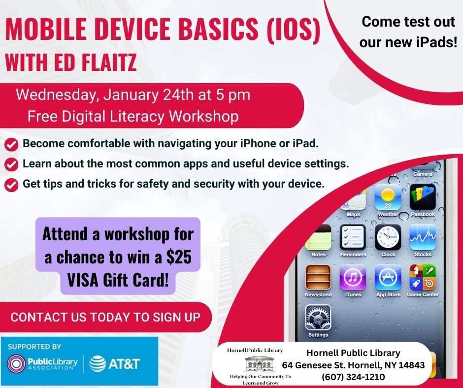 iOS Mobile Device Basics with Ed Flaitz, Hornell Public Library, 24 ...