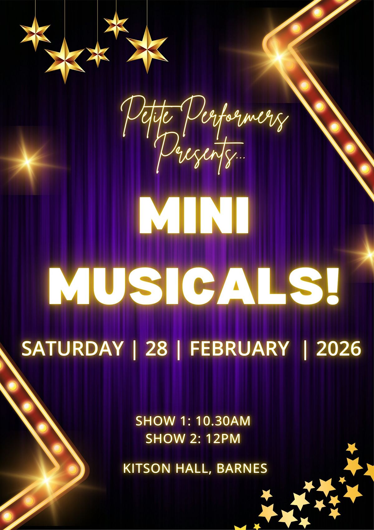 Mini Musicals - Petite Performers Barnes!, Kitson Hall, London, 28 ...