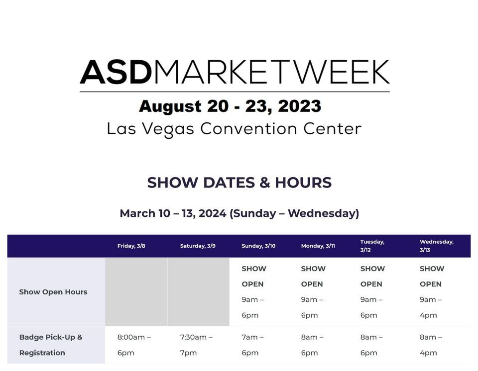 ASD MARKETWEEK C34413 SPRING SUMMER PRODUCTS , Las Vegas Convention ...