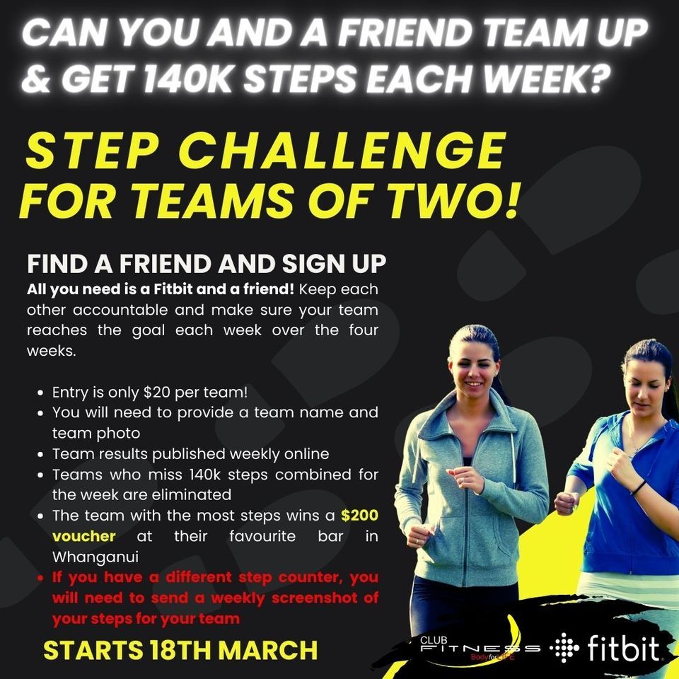 Club Fitness 4 Week Duo Step Challenge , Online event, Wanganui, New ...