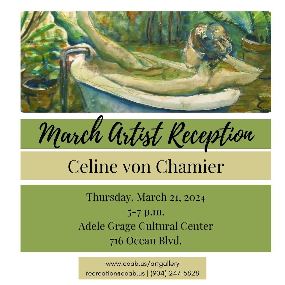 Artist Reception - Celine von Chamier, 716 Ocean Blvd, Atlantic Beach ...