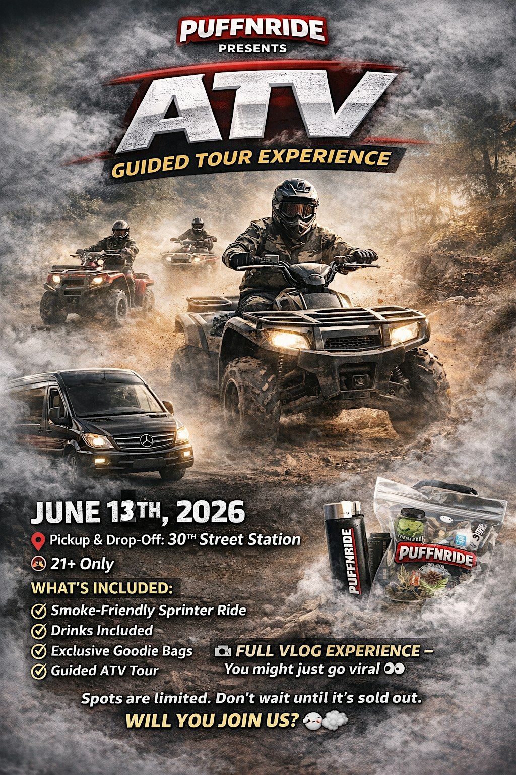 PUFFNRIDE ATV GUIDED EXPERIENCE, 30th Street Station, Philadelphia, 13 ...