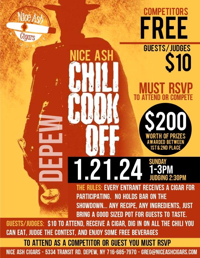 Chili Cookoff, Nice Ash Cigars & Lounge, Depew, January 21 2024 ...