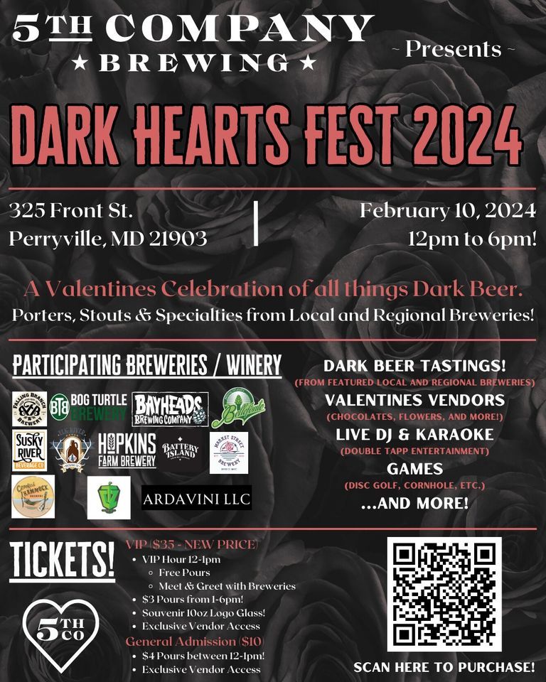 Dark Hearts Fest 2024 - A Valentines Celebration of Dark Beer!, 5th ...