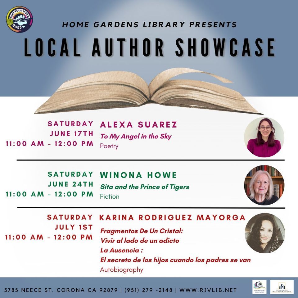 Author Event Series, Home Gardens Library, Corona, June 17 2023 ...