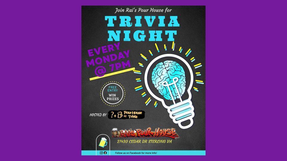 Trivia Night @ Rais Pour House, Rai's Pour House, Sterling, 24 April ...