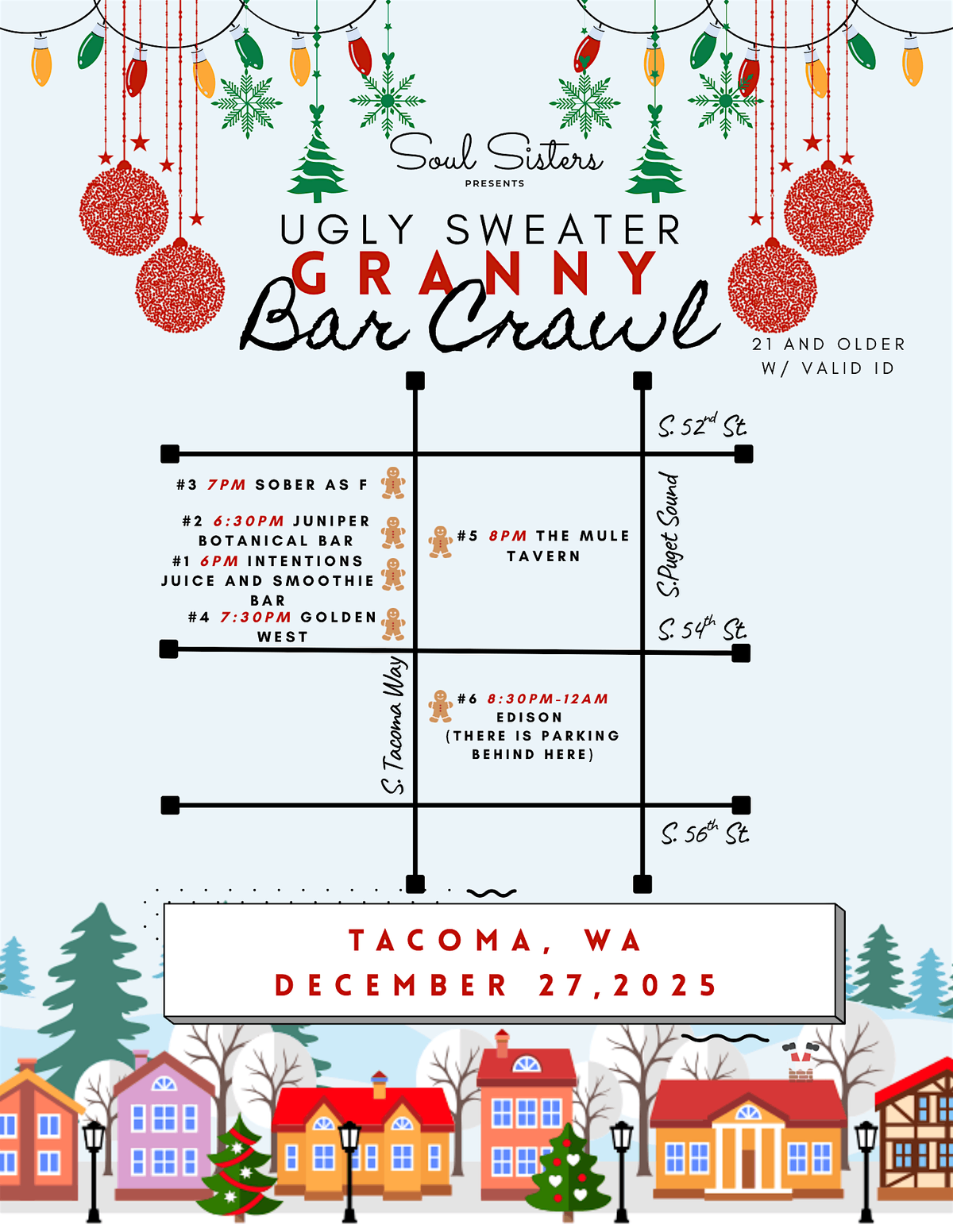 Ugly Sweater Granny Bar Crawl, Edison Square, Tacoma, 27 December to 28 ...