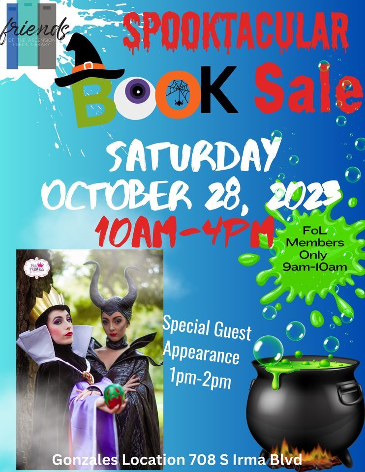 Spooktacular Book Sale, Ascension Parish Library, Gonzales, October 28 ...