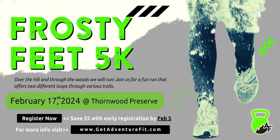 Frosty Feet 5k, Thornwood Nature Preserve, Greenfield, February 17 2024 ...