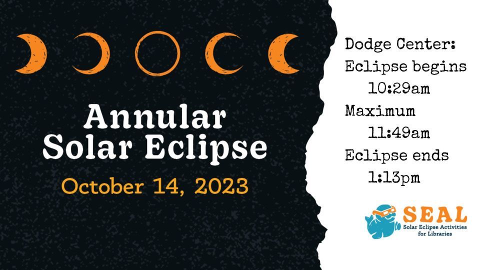 Eclipse party, Dodge Center Public Library, 14 October 2023 | AllEvents.in