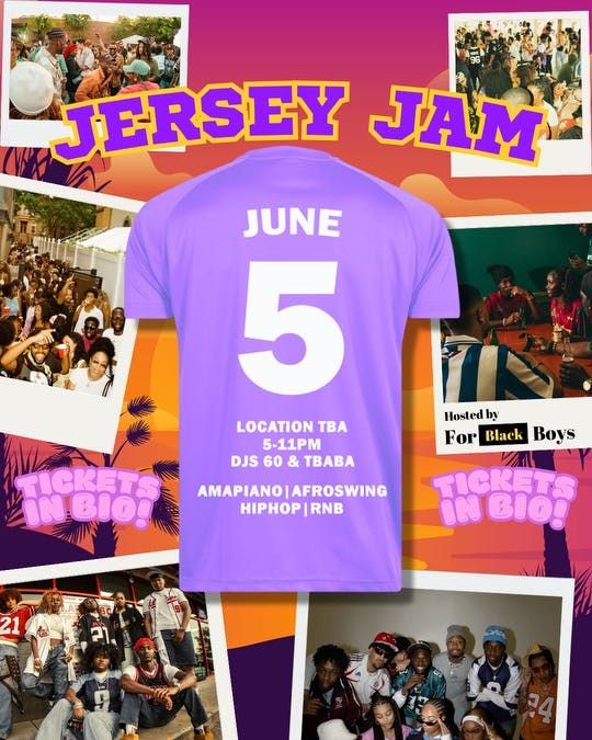 JERSEY JAM - The Day Party w/ DJ 60 and DJ Tbaba [Amapiano | Afroswing | Hip Hop | RNB], TBA ...