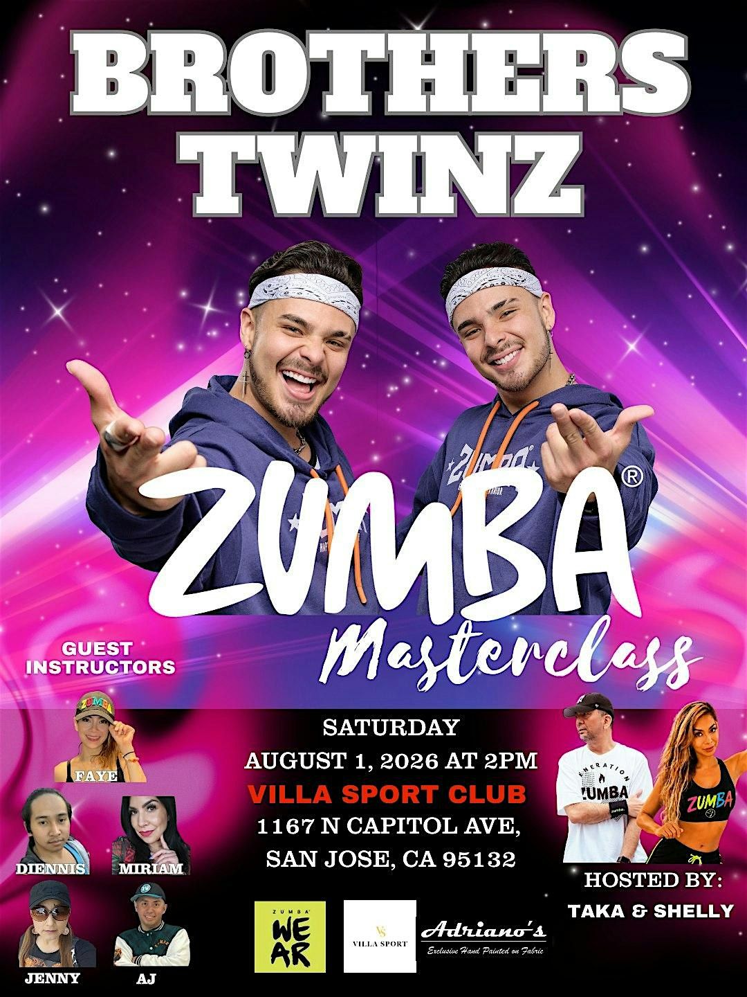 ZUMBA MASTERCLASS WITH BROTHERS TWINZ, Villa Sport Athletic Club, San ...