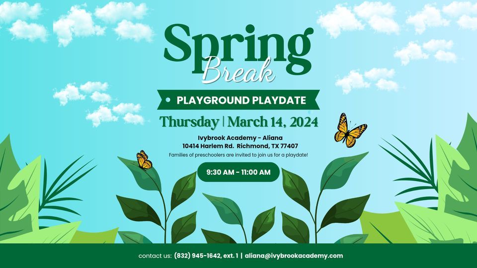 Spring Break Playdate at Ivybrook Academy , Ivybrook Academy - Aliana, Richmond, 14 March 2024 ...