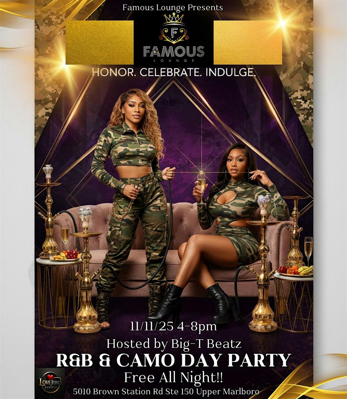 Famous Lounge Presents: R&B and Camouflage Veterans Day Event, Famous ...