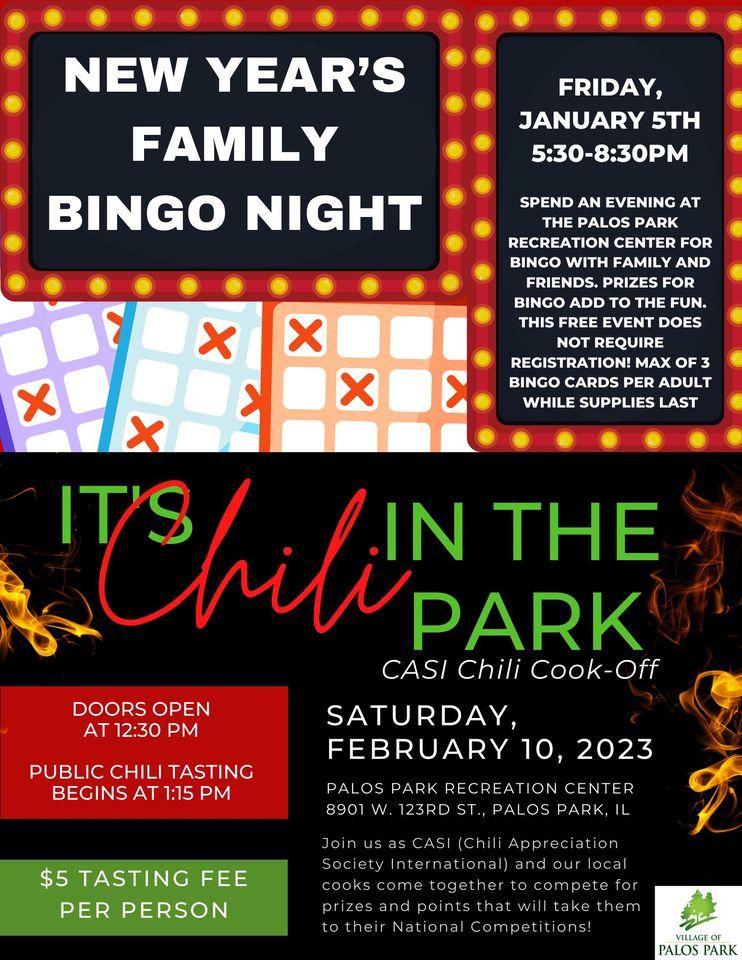 New Years Family Bingo, Palos Park Rec, January 5 2024 | AllEvents.in