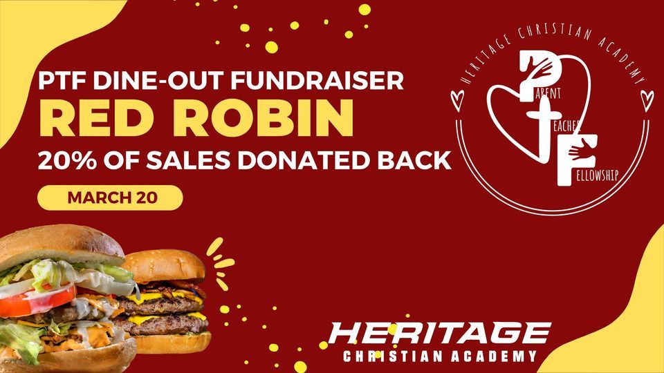 HCA PTF Dine-out fundraiser at Red Robin, Red Robin Gourmet Burgers ...