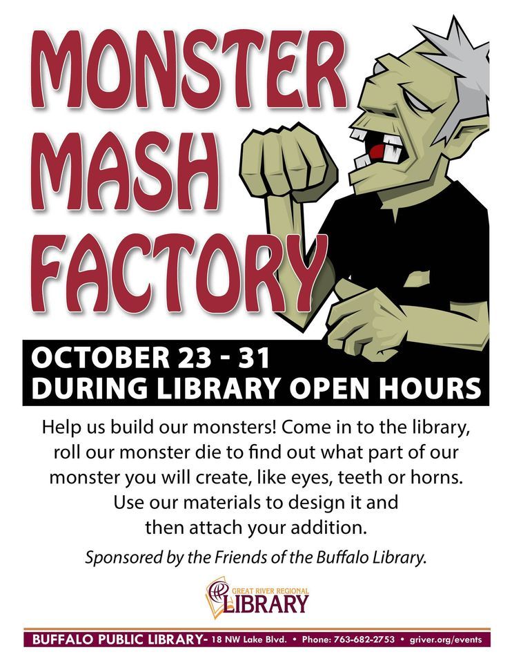 Monster Mash Factory, Buffalo Public Library, 23 October to 31 October ...