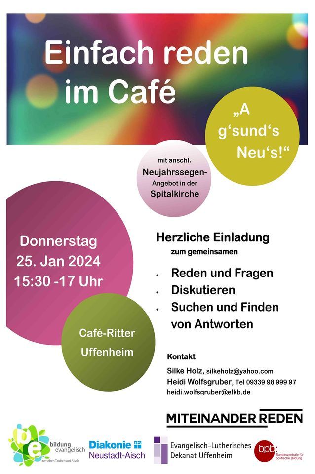 Einfach reden, Konditorei Café Ritter, Burgbernheim, 25 January 2024 ...