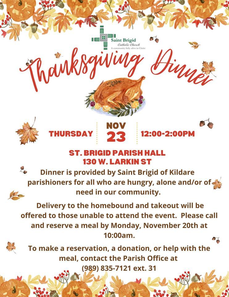 Community Thanksgiving Dinner, Saint Brigid Catholic School, Auburn ...
