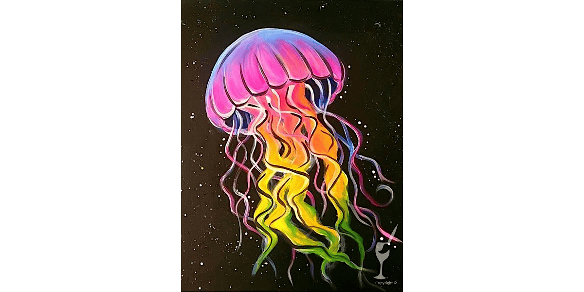 Glowing Jellies - Paint and Sip in Houston | Classpop!™, Painting with ...