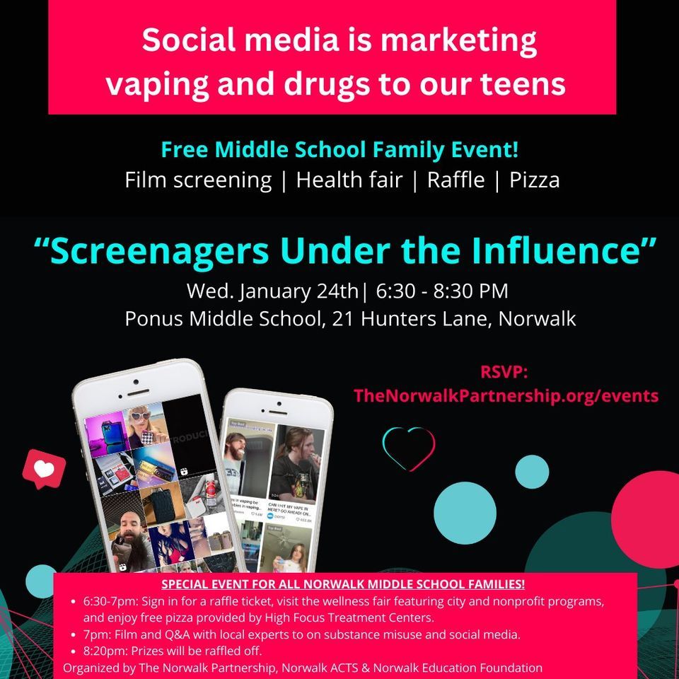 Middle School Family Event: Screenagers Film & Wellness Fair, Ponus ...
