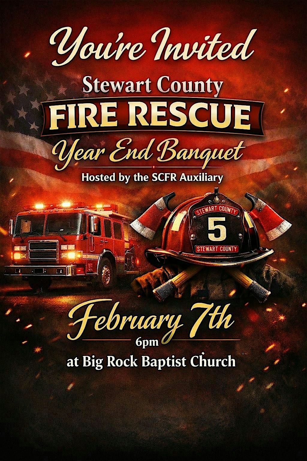 Stewart County Fire Rescue Year End Banquet, Big Rock Baptist Church, 7 ...