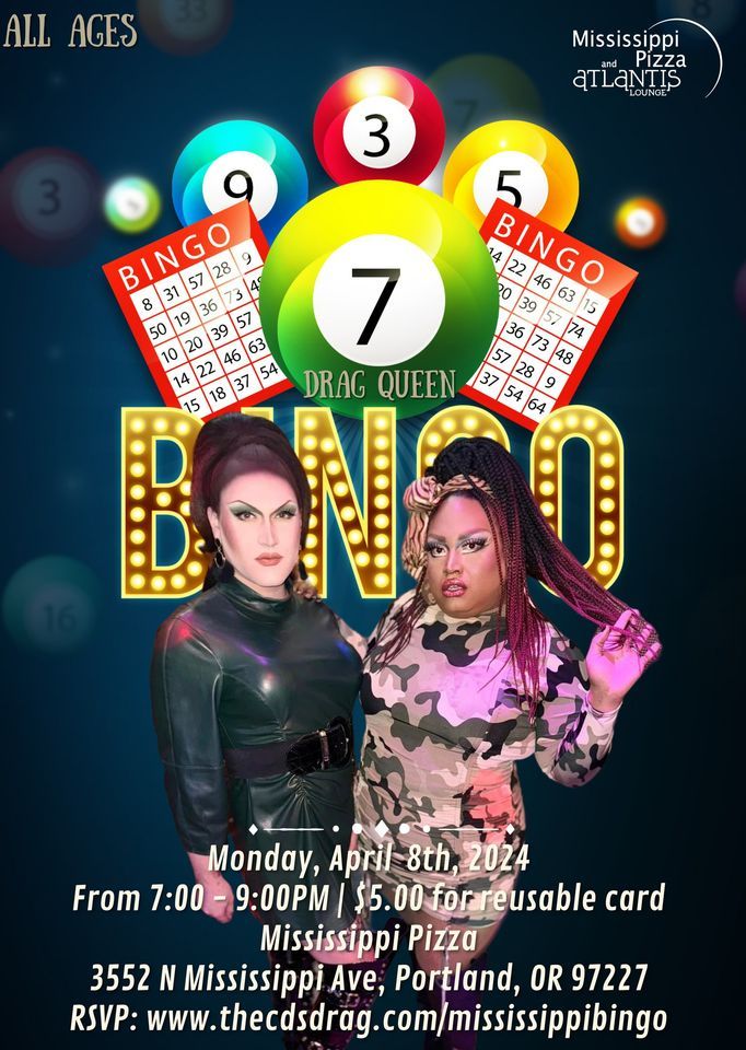 Drag Queen Bingo @ Mississippi Pizza, Mississippi Pizza Pub, Portland, 8 April 2024 | AllEvents.in