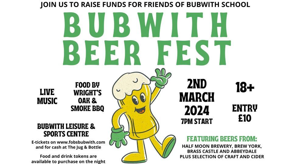 FOBS Bubwith Beer Fest, Bubwith Leisure and Sports Centre, Selby, March ...