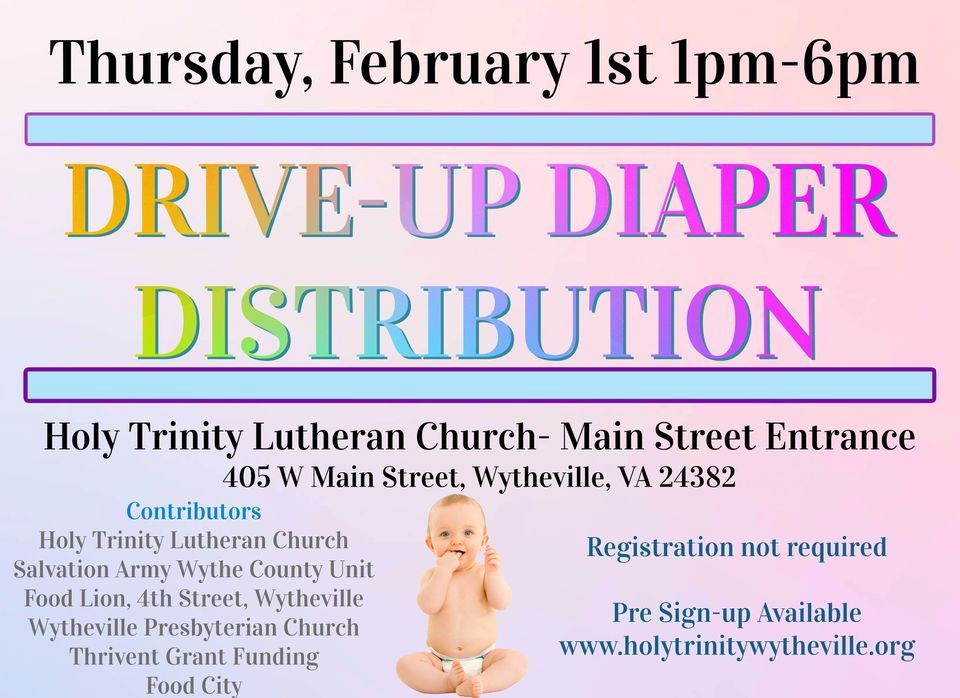 Diaper Distrubution, Holy Trinity Lutheran Church, Wytheville, 1 ...