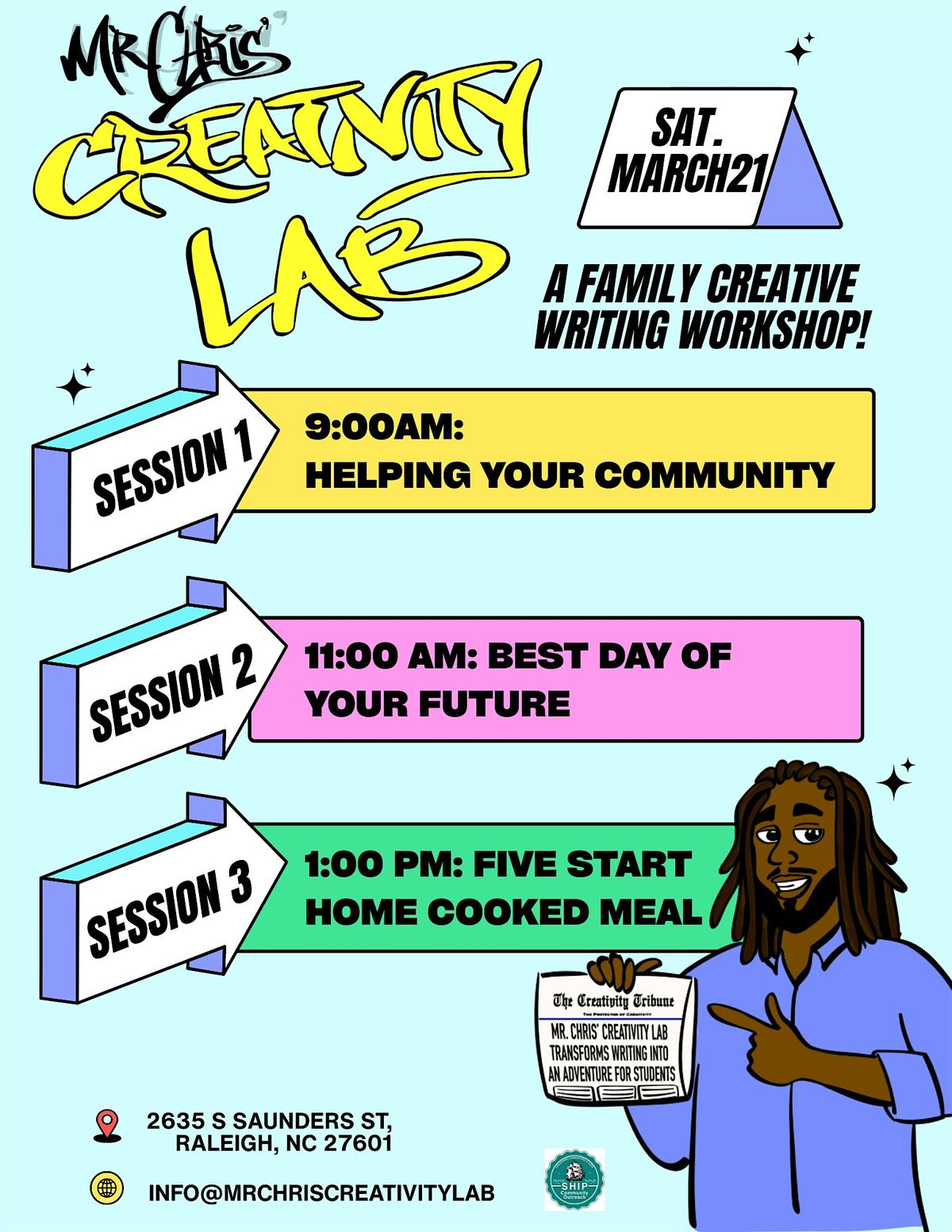 Creative Writing Workshop, Ship Community Outreach, Raleigh, 21 March ...