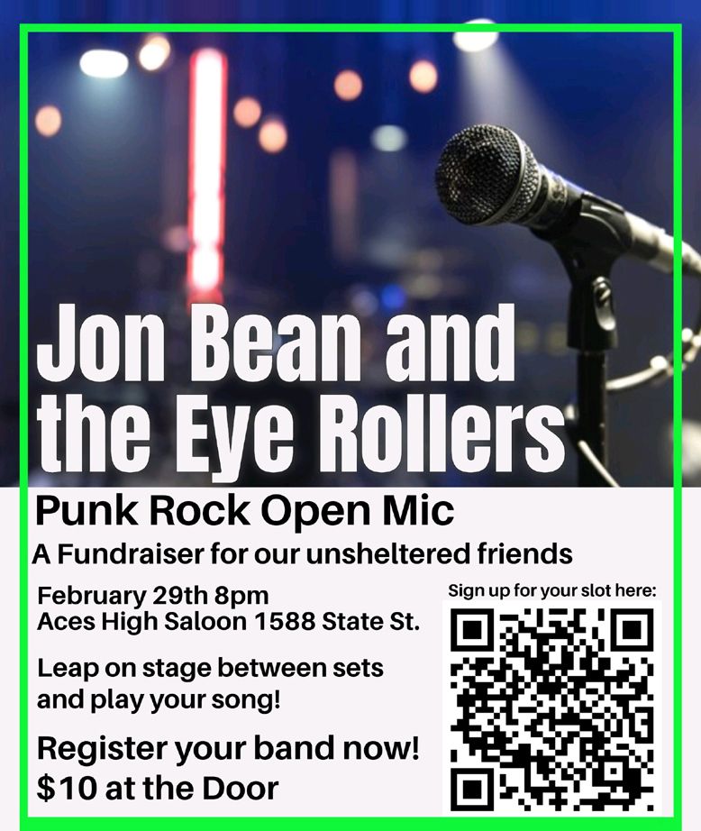 Punk Rock Open Mic w/ Jon Bean & The Eyerollers, Aces High Saloon, Salt ...