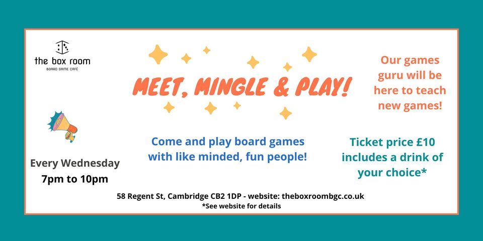 Meet, Mingle & Play!, The Box Room Board Game Café, Bourn, 13 December ...