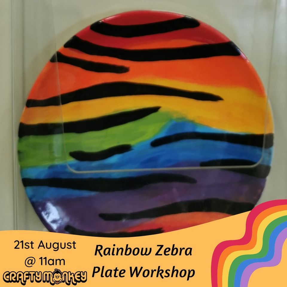 Rainbow Zebra Plate Workshop, Crafty Monkey: Pottery Painting and so ...