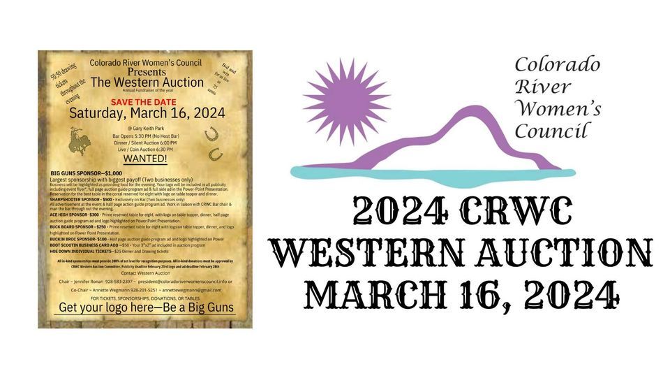 2024 CRWC Western Auction ~ March 16, 2024, Gary Keith Civic Park ...