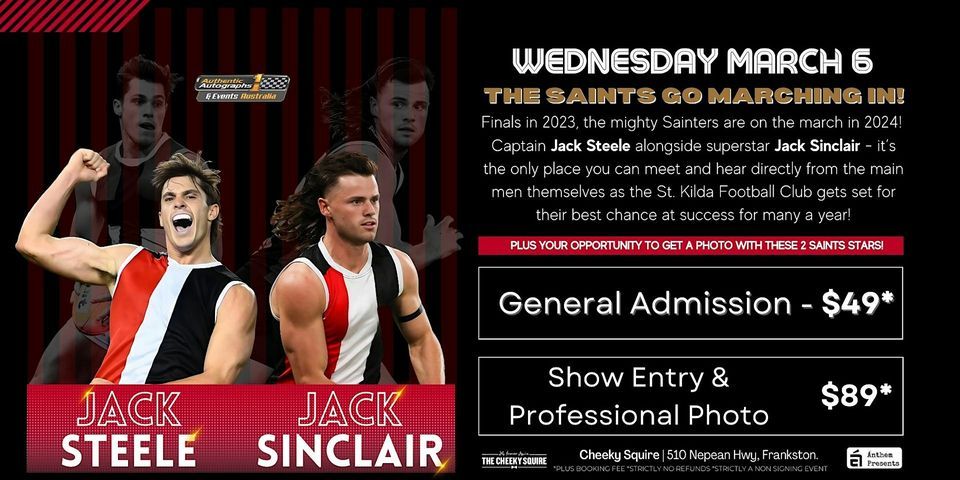 Saints Fans! Steele & Sinclair LIVE at Cheeky Squire, Frankston!, 510 Nepean Highway,Frankston ...