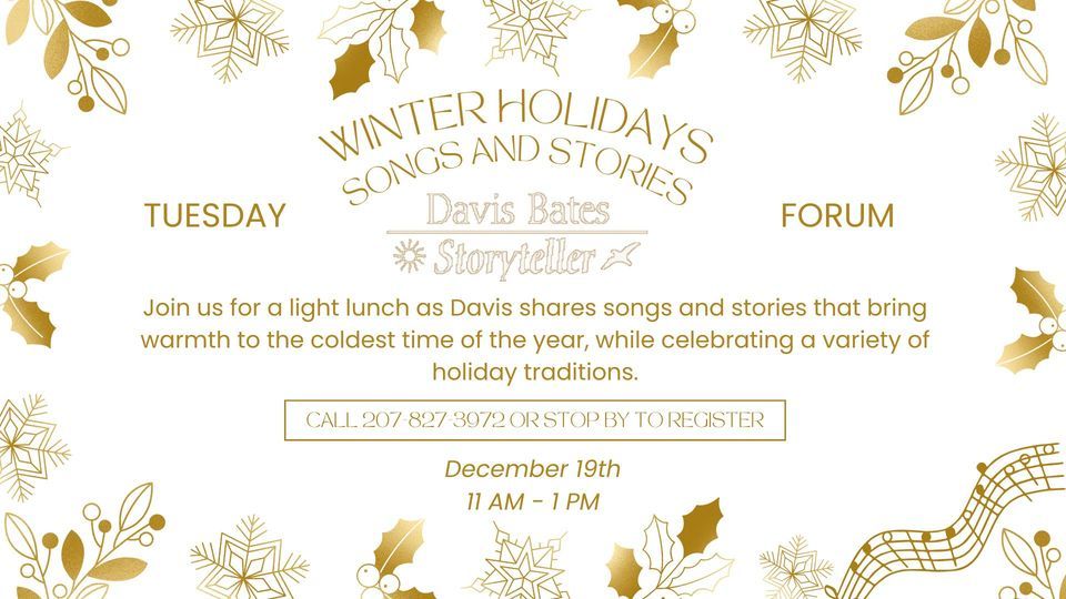 Tuesday Forum with Davis Bates, Old Town Public Library, 19 December ...