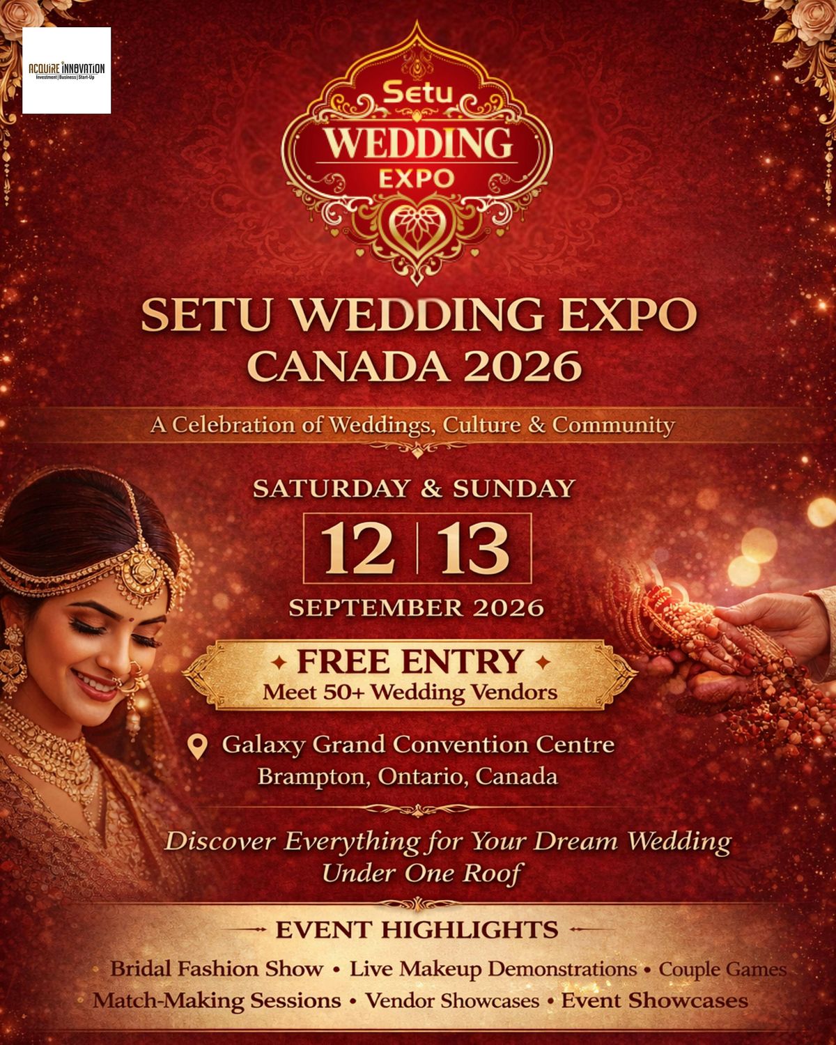 Setu Wedding Expo Canada 2026, Galaxy Grand Convention Centre, Brampton ...
