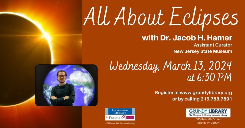 All About Eclipses, Margaret R. Grundy Memorial Library, Bristol, March 13 2024 | AllEvents.in