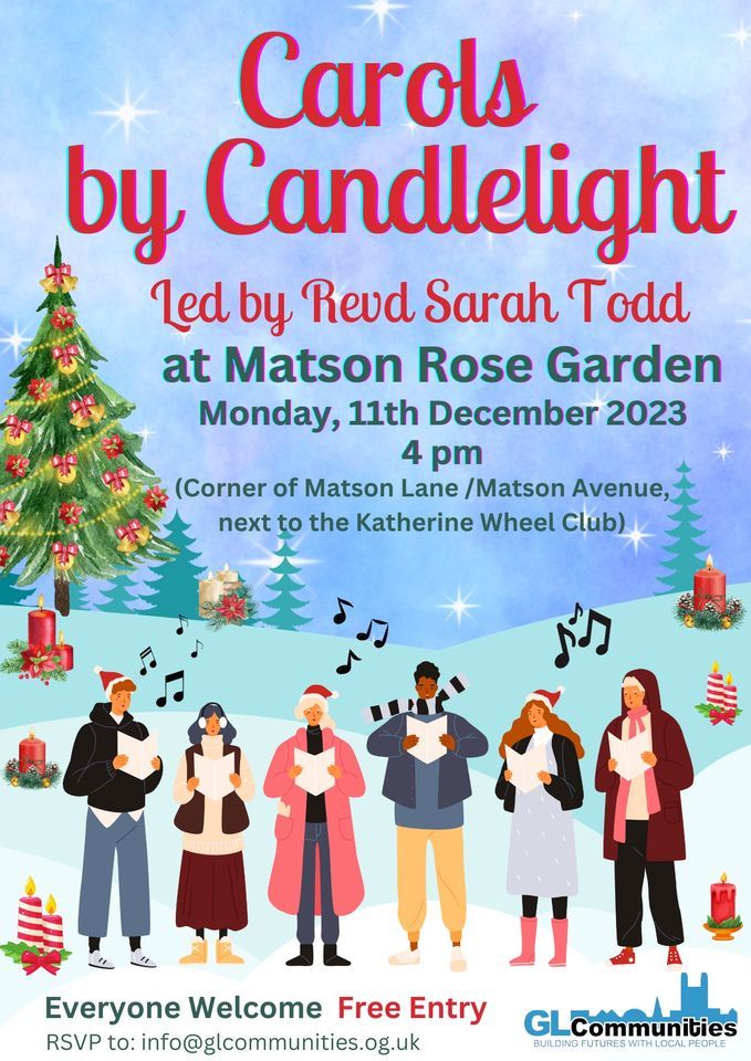 Carols by Candlelight led by Rev Sarah Todd, Matson Rose Garden, Mars ...