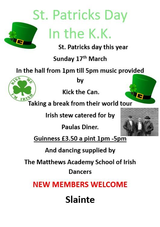 St. Patricks day Bash, Our Lady's Catholic Club, Corby, March 17 2024 ...