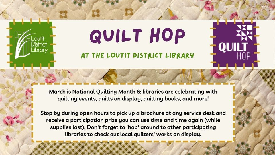 Quilt Hop Display, Loutit District Library, 10 March 2024 | AllEvents