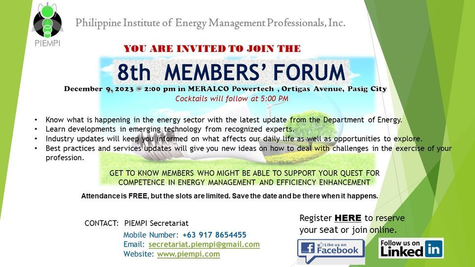 PIEMPI 8th Members Forum, Meralco Compound, Ortigas Avenue, Pasig City ...