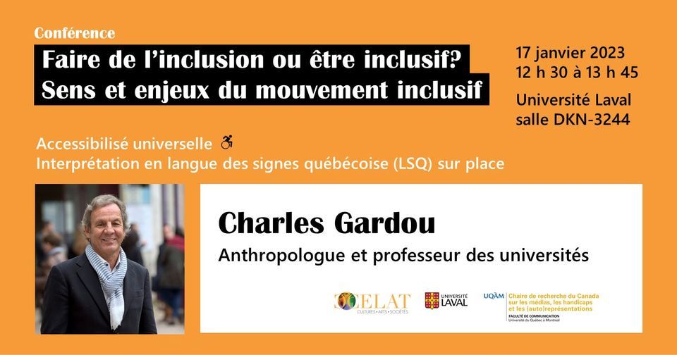 Charles Gardou à l’UL: «Faire de l’inclusion ou être inclusif? Sens et ...